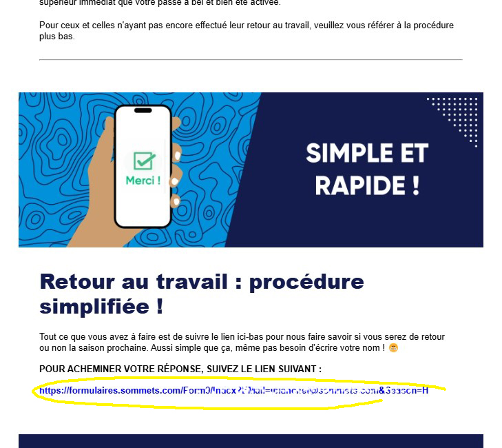 Retour au travail
